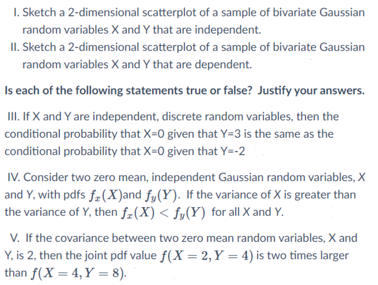 Solved 1. Sketch a 2-dimensional scatterplot of a sample of | Chegg.com
