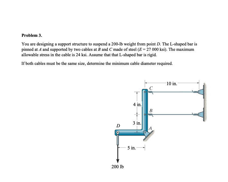 Solved Problem 3. You are designing a support structure to | Chegg.com
