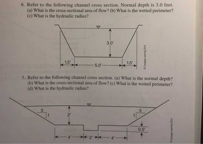 Solved 6. Refer to the following channel cross section. | Chegg.com