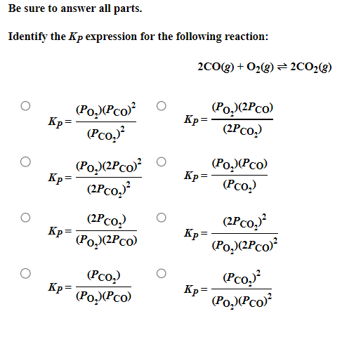 Solved Identify the KP expression for the following | Chegg.com