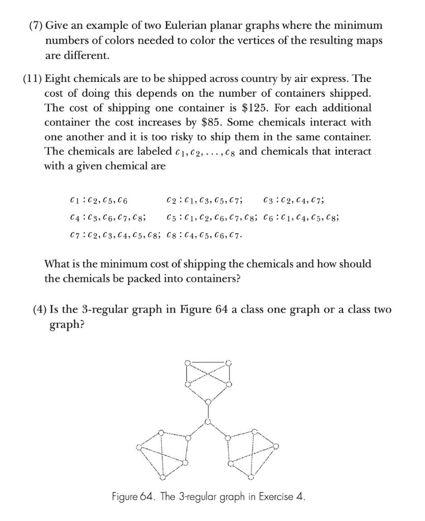 Solved (7) Give an example of two Eulerian planar graphs | Chegg.com