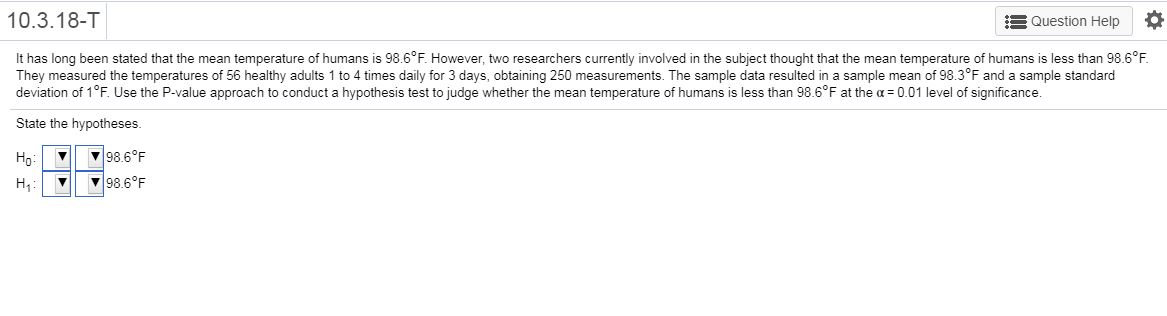Solved It has long been stated that the mean temperature of | Chegg.com