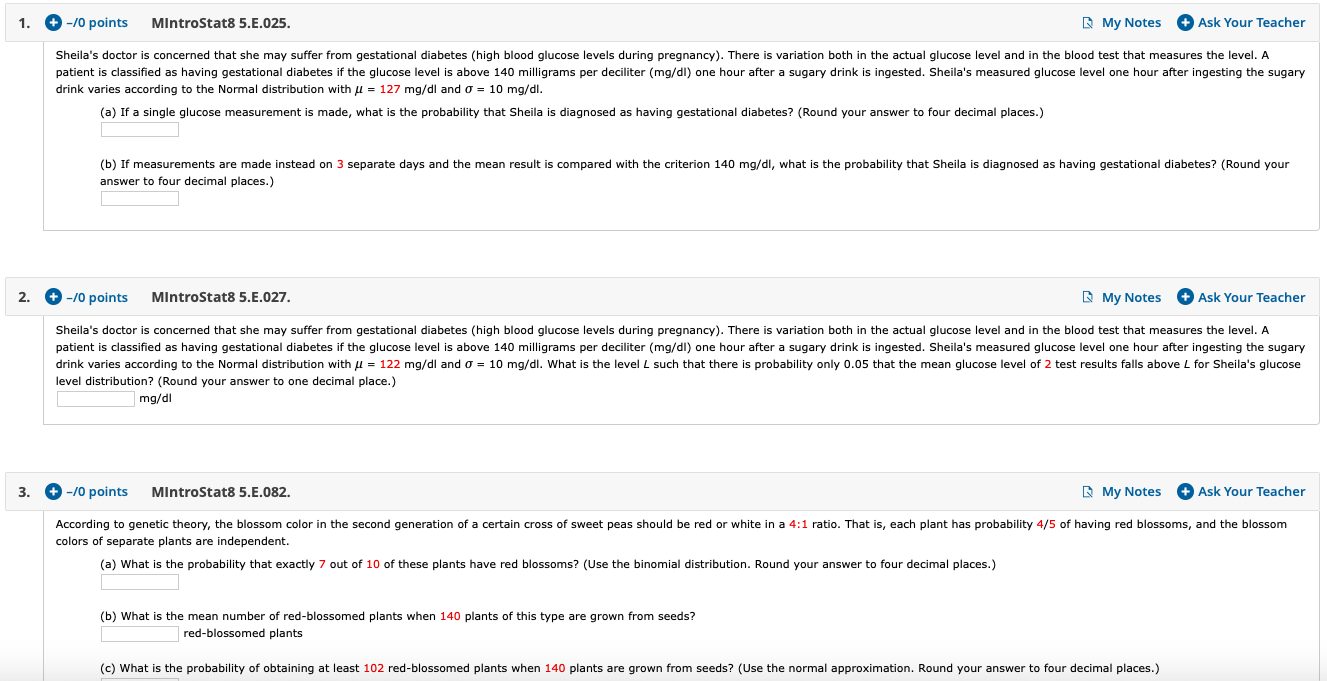 Solved 1 10 Points Mintrostat8 5 E 025 My Notes Ask