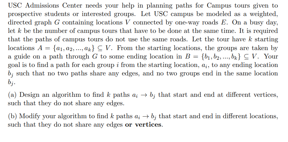 USC Admissions Center needs your help in planning | Chegg.com