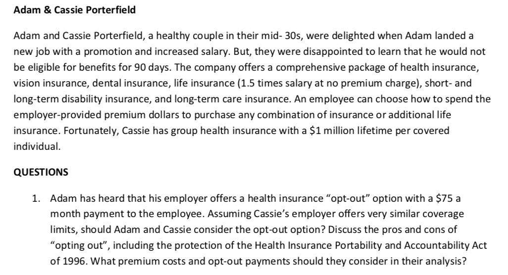 Adam & Cassie Porterfield Adam and Cassie | Chegg.com