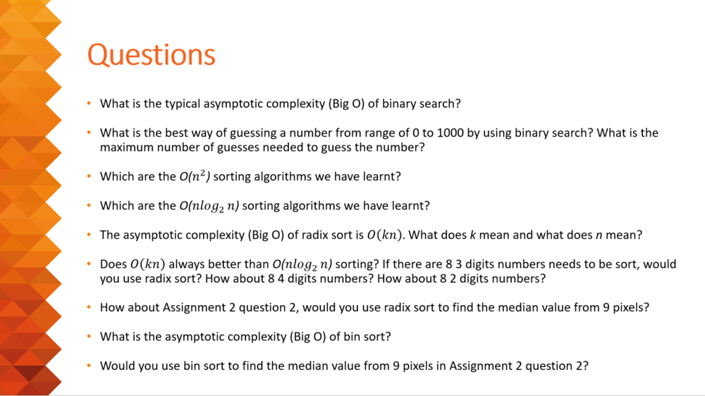 Solved What is the typical asymptotic complexity (Big O) of | Chegg.com