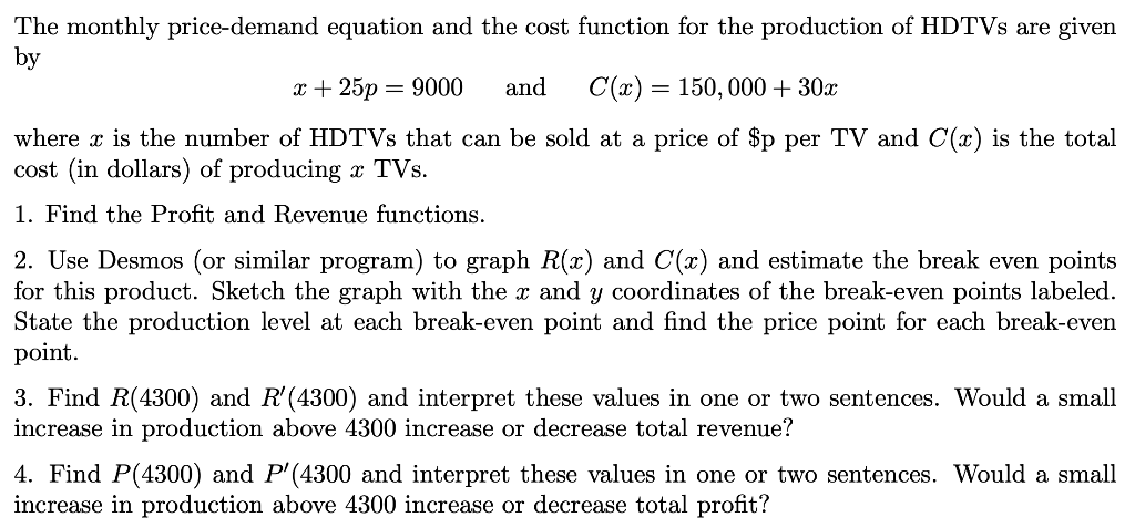 Solved x+25p=9000 and C(x)=150,000+30x where x is the number | Chegg.com
