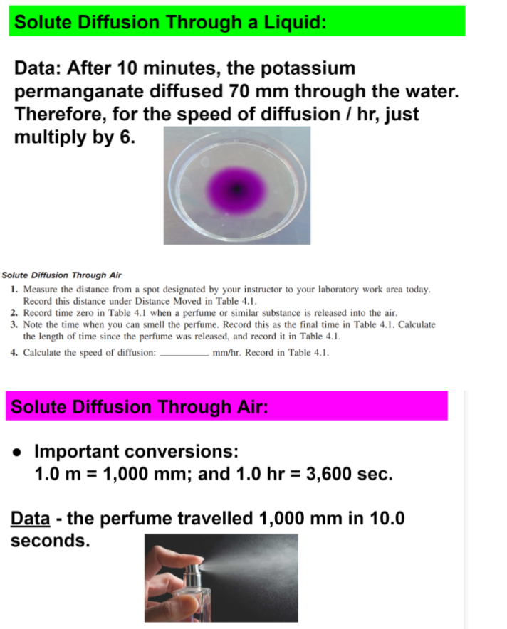 Solved Distance Moved (mm) Speed of Diffusion (mm/hr) Table | Chegg.com