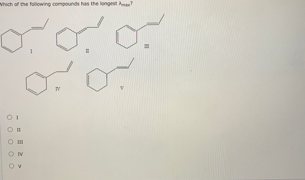 Solved Which of the following compounds has the longest | Chegg.com