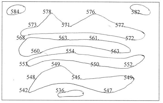 Solved Choose the correct set of contour lines for the map | Chegg.com