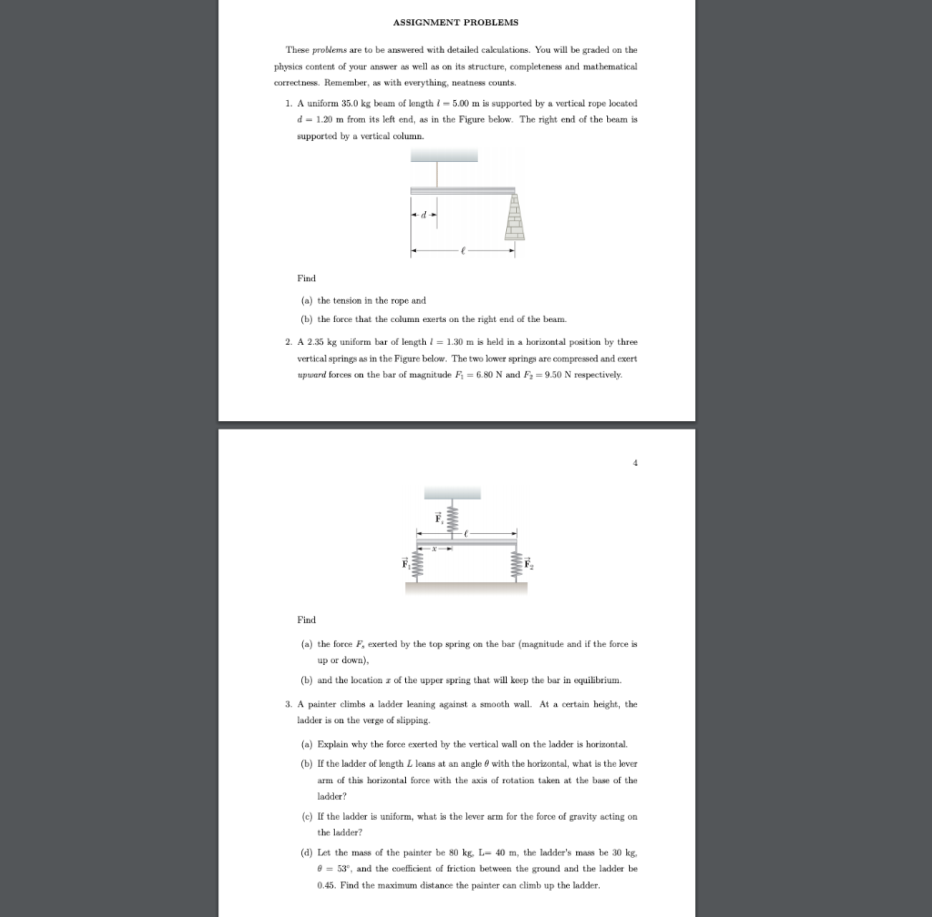 Solved ASSIGNMENT PROBLEMS These problems are to be answered | Chegg.com