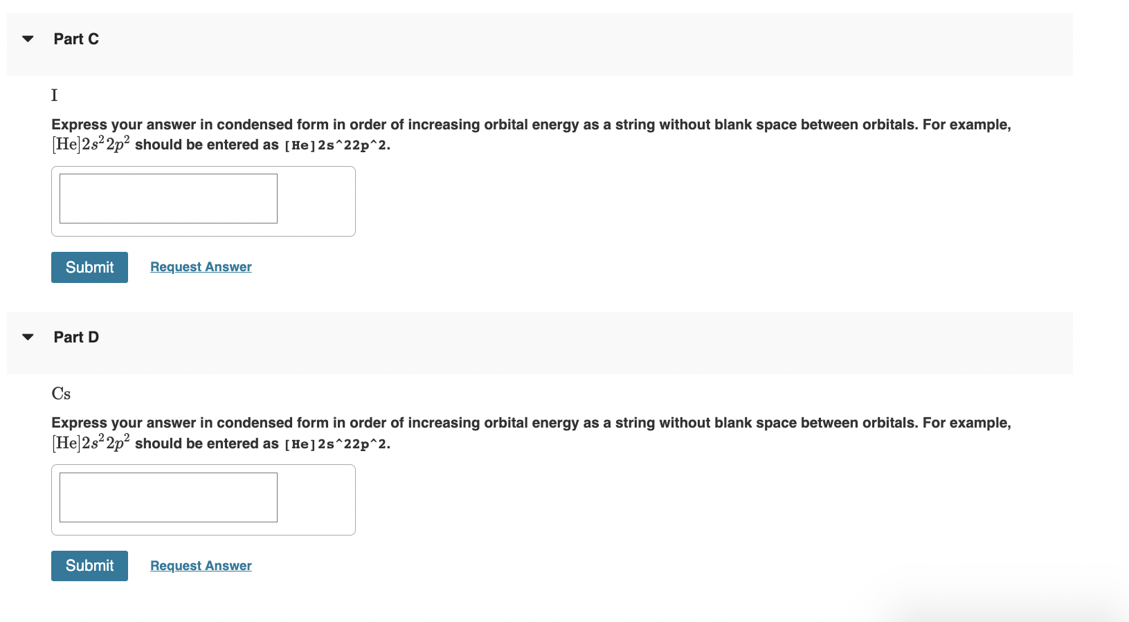 Solved Question - (CHEMISTRY) Write electron configurations | Chegg.com
