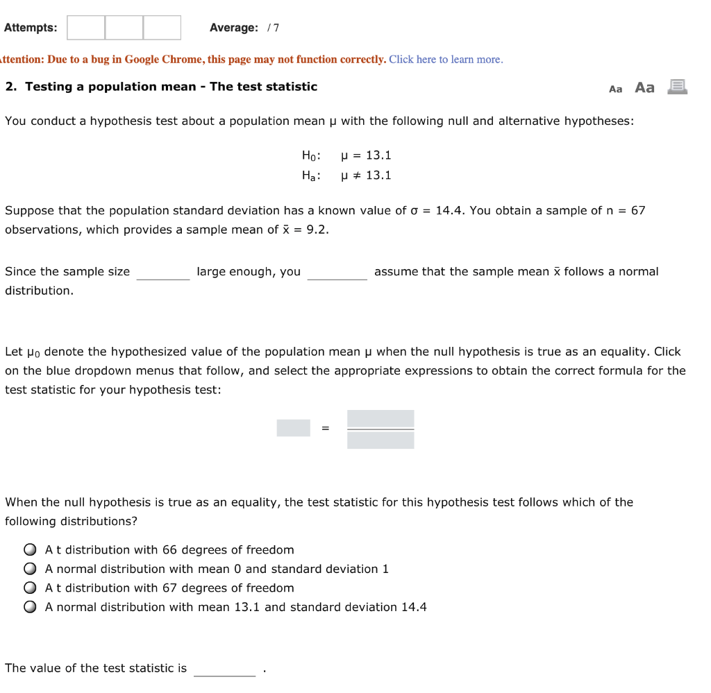 Solved Attempts: Average: 17 attention: Due to a bug in | Chegg.com
