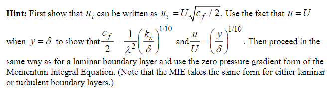 Solved Problem: Consider a turbulent boundary layer on a | Chegg.com