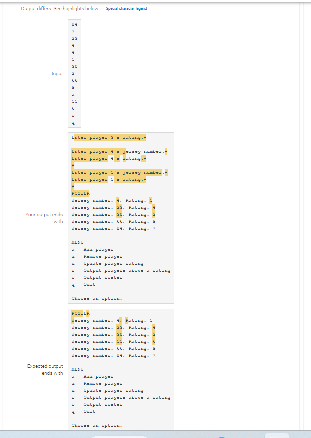 Solved 7.22.1: LAB*: Program: Soccer team roster | Chegg.com