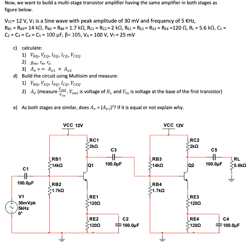 Solved Now, we want to build a multi-stage transistor | Chegg.com