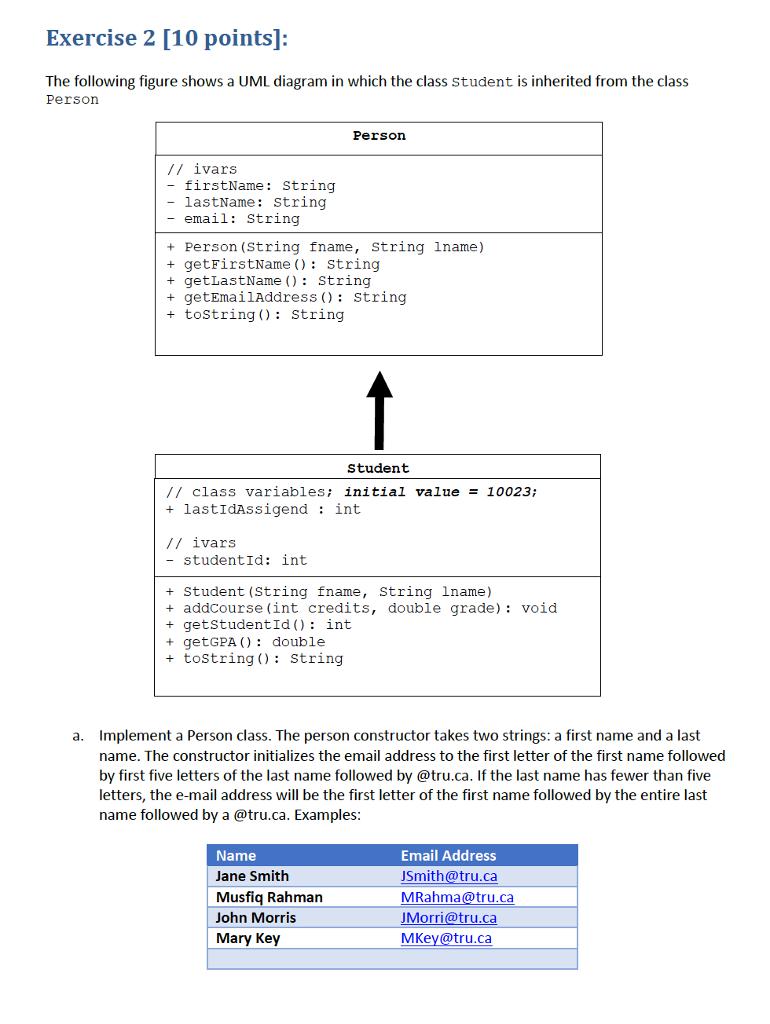 Solved Exercise 2 [10 points]: The following figure shows a | Chegg.com
