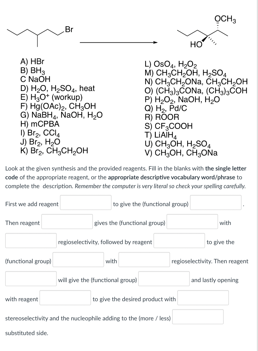Solved Look at the given synthesis and the provided | Chegg.com