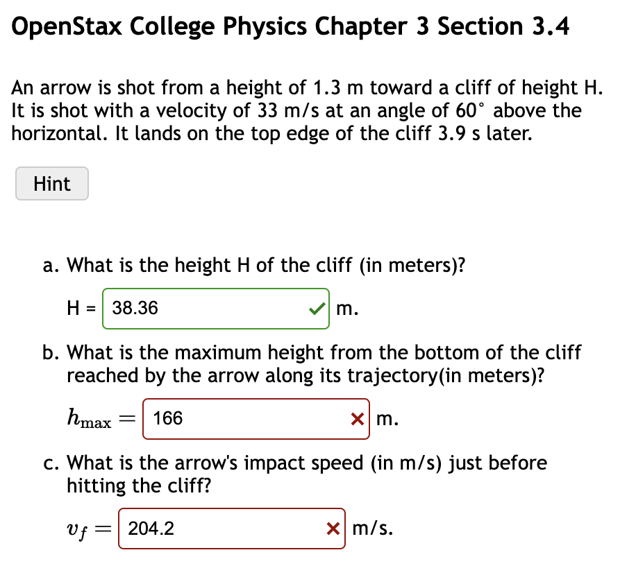 Solved OpenStax College Physics Chapter 3 Section 3.4 An | Chegg.com