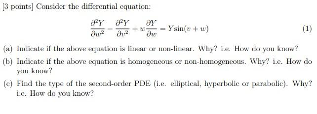Solved [3 points] Consider the differential equation: | Chegg.com