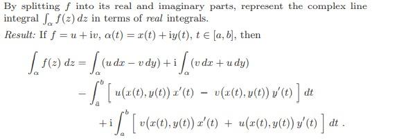 Solved By splitting f into its real and imaginary parts, | Chegg.com