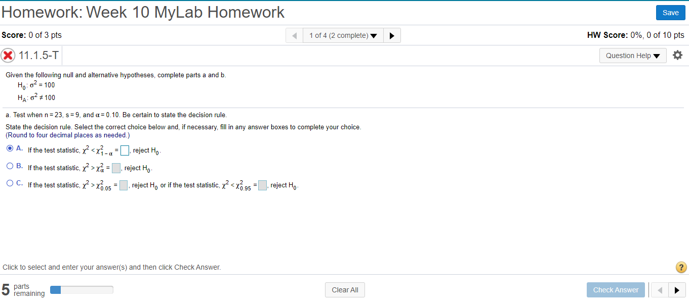 Solved Homework Week 10 Mylab Homework Save Score 0 Of 3