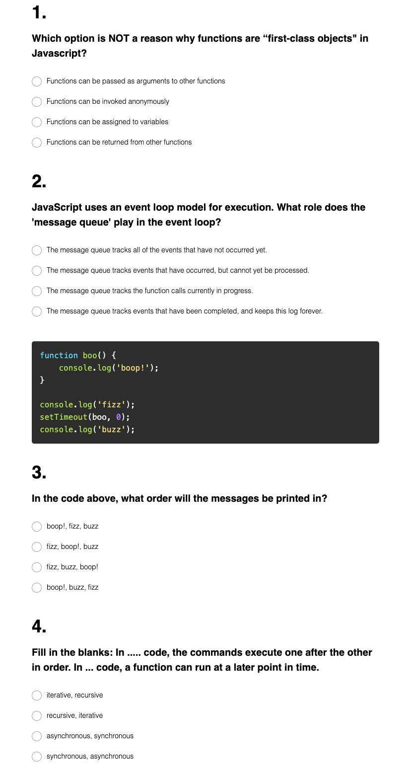 Solved 1 Which Option Is Not A Reason Why Functions Are 
