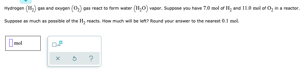 Solved Hydrogen (H2) gas and oxygen (02) gas react to form | Chegg.com