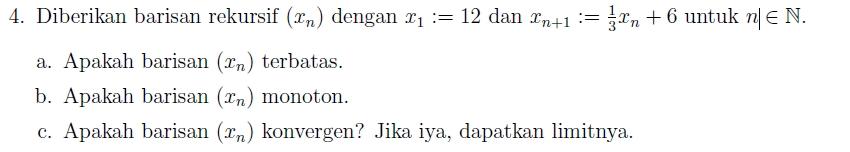Solved Given a recursive sequence (xn) with x1 := 1/2 and | Chegg.com