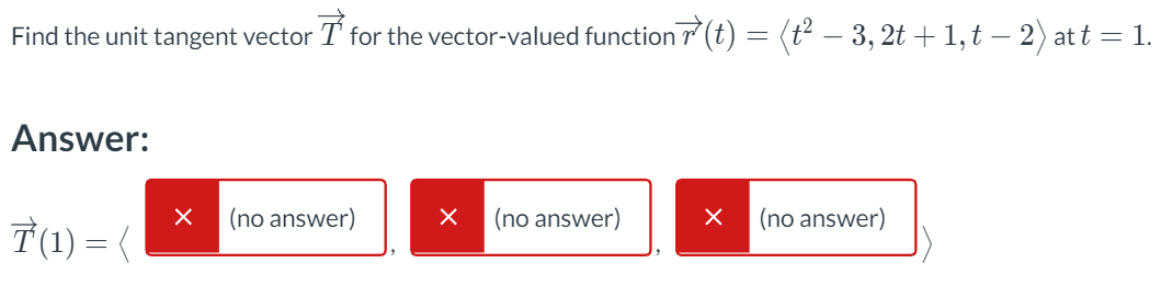 Solved Find the unit tangent vector T for the vector-valued | Chegg.com
