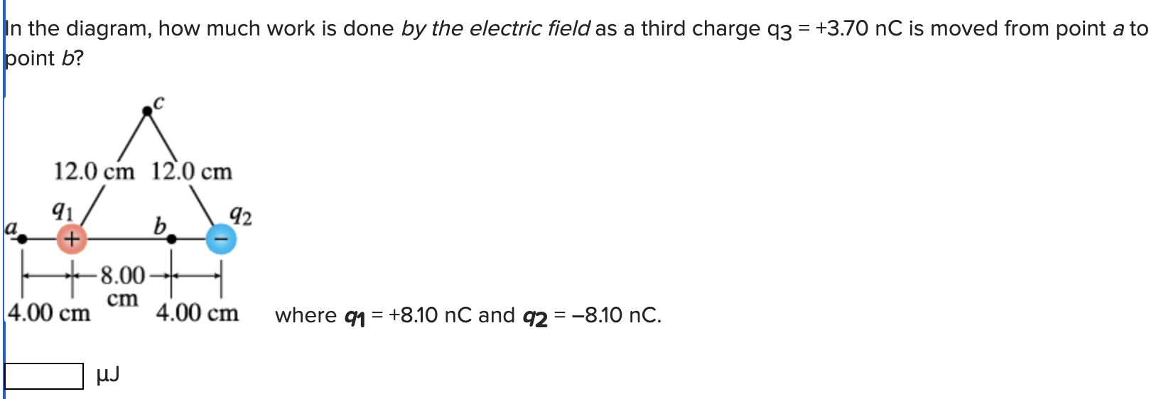 Solved In the diagram, how much work is done by the electric | Chegg.com