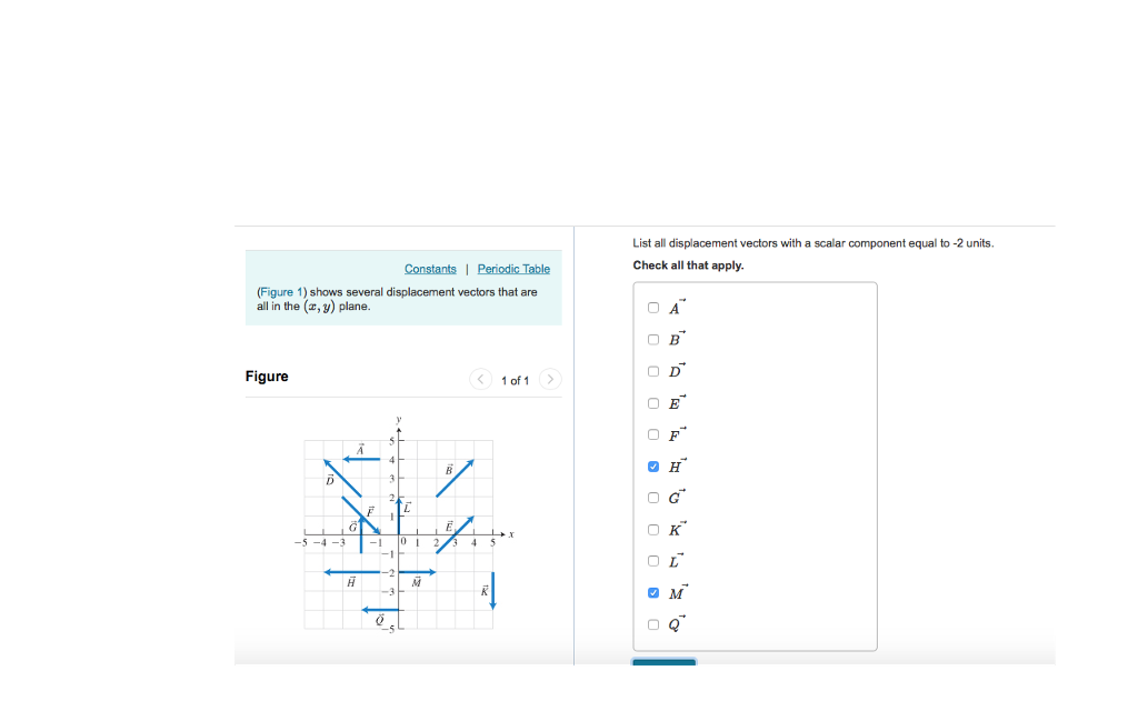 Solved List all displacement vectors wih a scalar component | Chegg.com