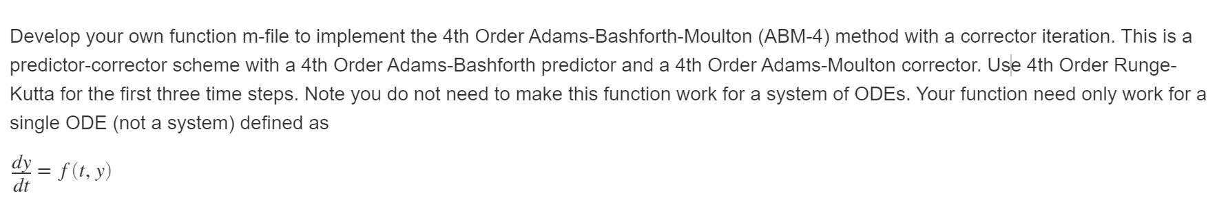 Develop your own function m-file to implement the 4th | Chegg.com