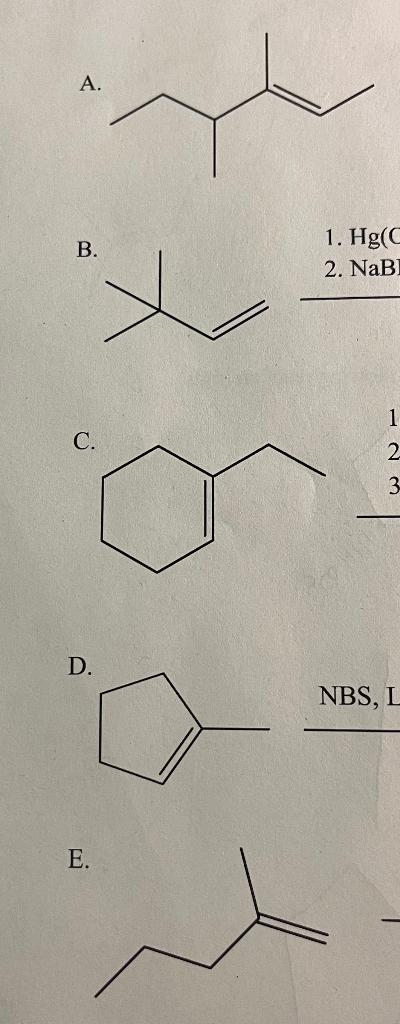 Solved A. 1. Hg( B. 2. NaB C. 1 2 3 D. NBS, L E. | Chegg.com