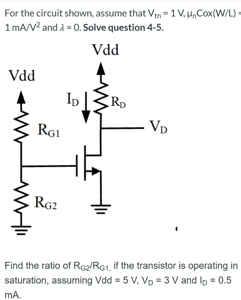 Solved For the circuit shown, assume that Vtn = 1 V, un | Chegg.com