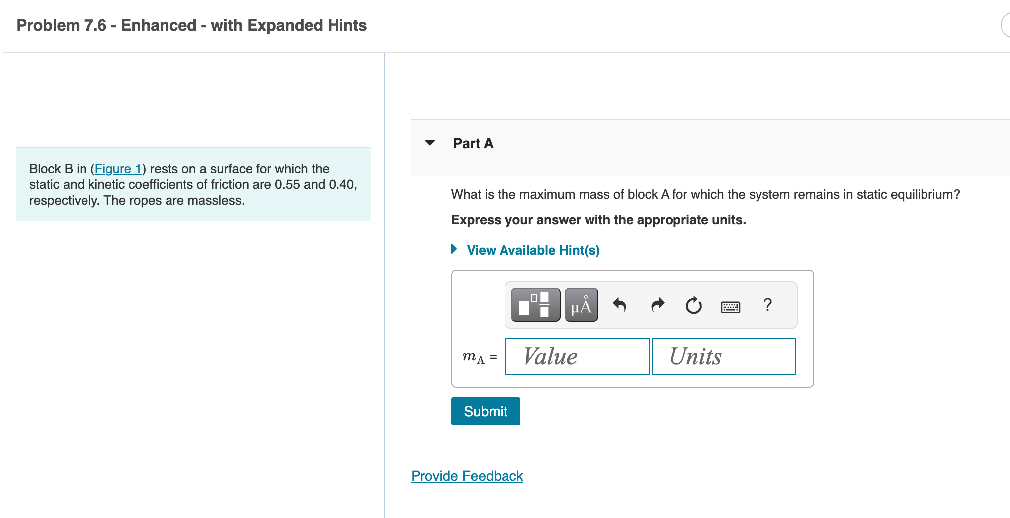 Solved Problem 7.6 - Enhanced - with Expanded Hints Block B | Chegg.com