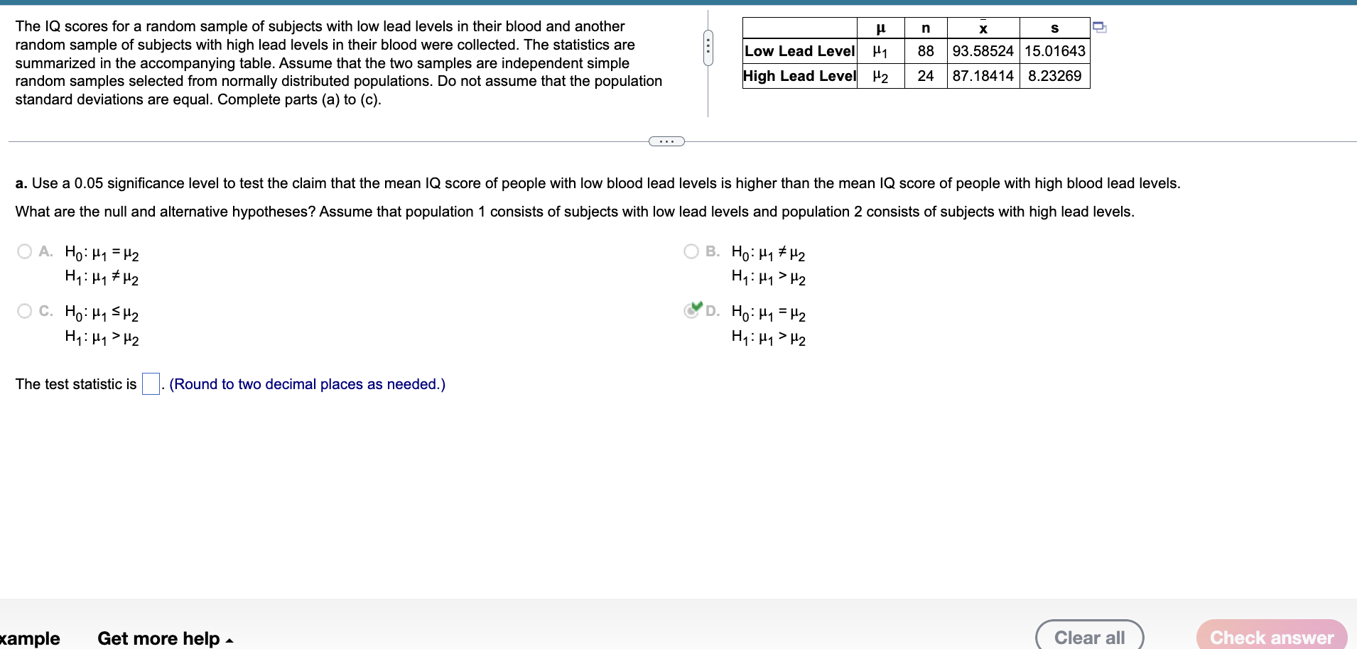 Solved C. Find the p-valueD. Construct a confidence interval | Chegg.com