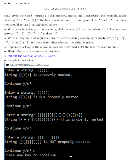 Solved (3) A string S consisting of N characters is | Chegg.com