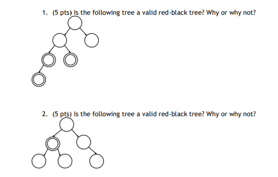 Solved 1. (5 pts) Is the following tree a valid red-black | Chegg.com