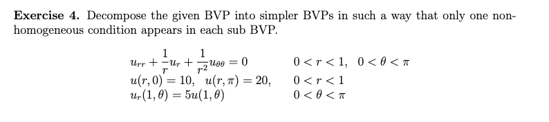 Solved Exercise 4. Decompose the given BVP into simpler BVPs | Chegg.com