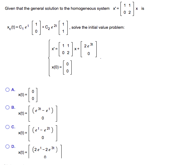 Solved Given that the general solution to the homogeneous | Chegg.com