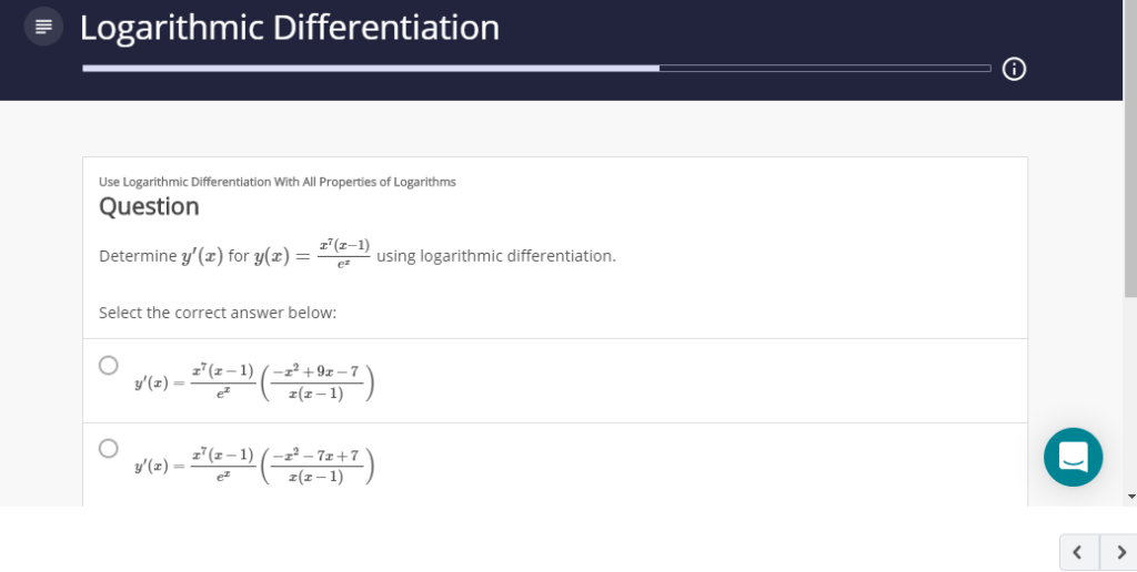 Solved Logarithmic Differentiation Use Logarithmic | Chegg.com