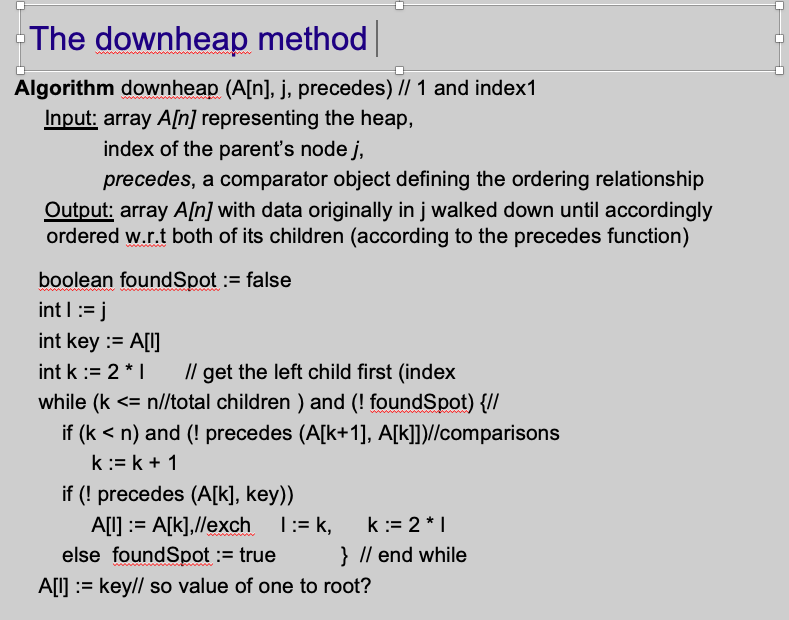 Solved Can you write heapsort from the pseudocode below I | Chegg.com