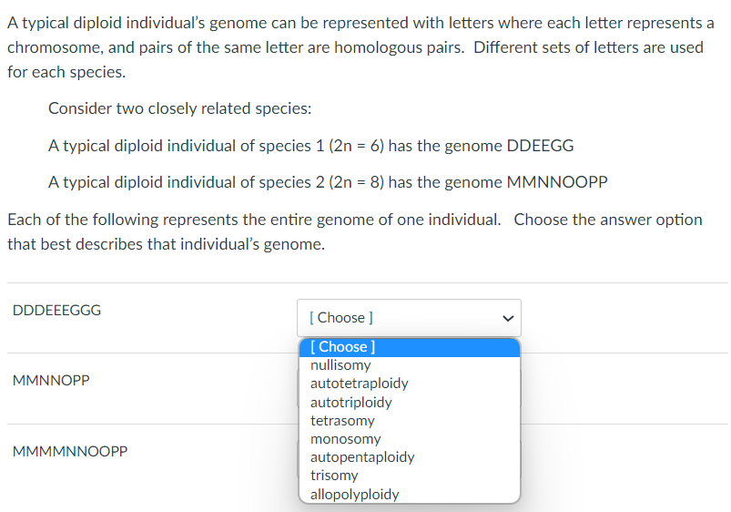 Solved A typical diploid individual's genome can be | Chegg.com