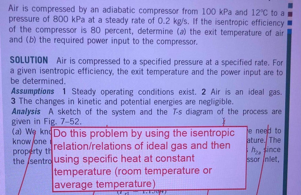 Solved Air is compressed by an adiabatic compressor from 100 | Chegg.com