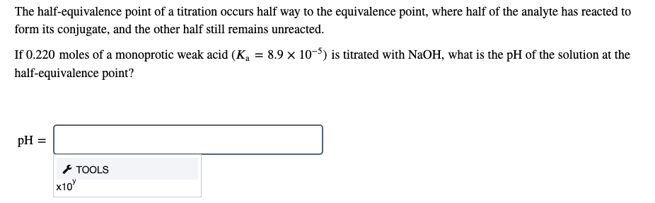 Solved The half-equivalence point of a titration occurs half | Chegg.com