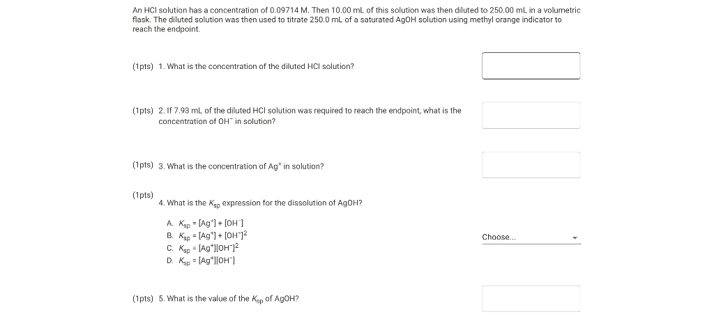 Solved Data Collection Concentration of standard HCl | Chegg.com