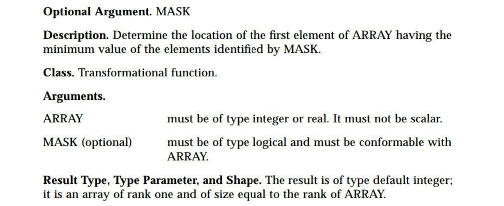 Solved Optional Argument. MASK Description. Determine the | Chegg.com