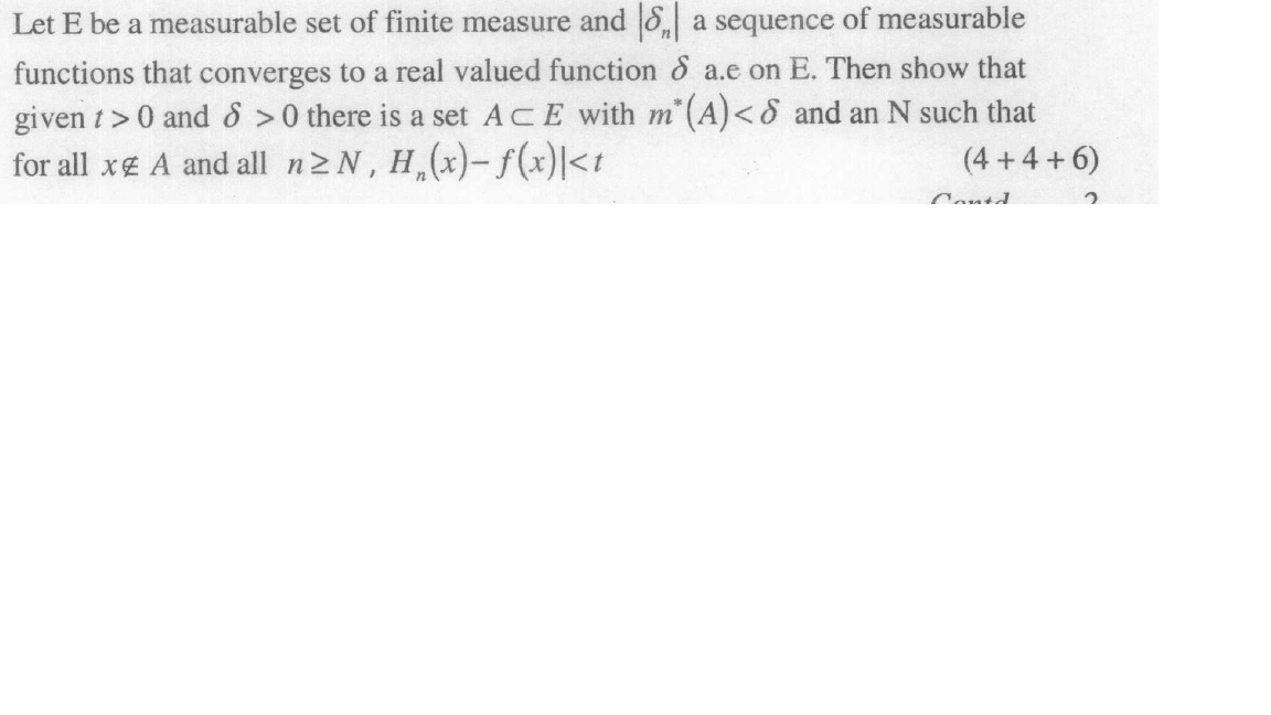 Solved Let E Be A Measurable Set Of Finite Measure And 8 A
