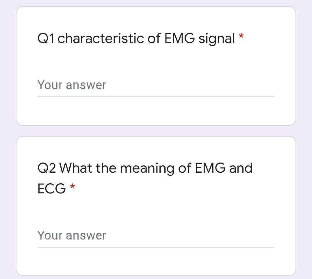 Solved Q1 characteristic of EMG signal Your answer Q2 What | Chegg.com